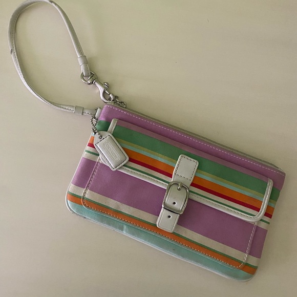 Coach | Bags | Coach Wrist Wallet Rainbow | Poshmark